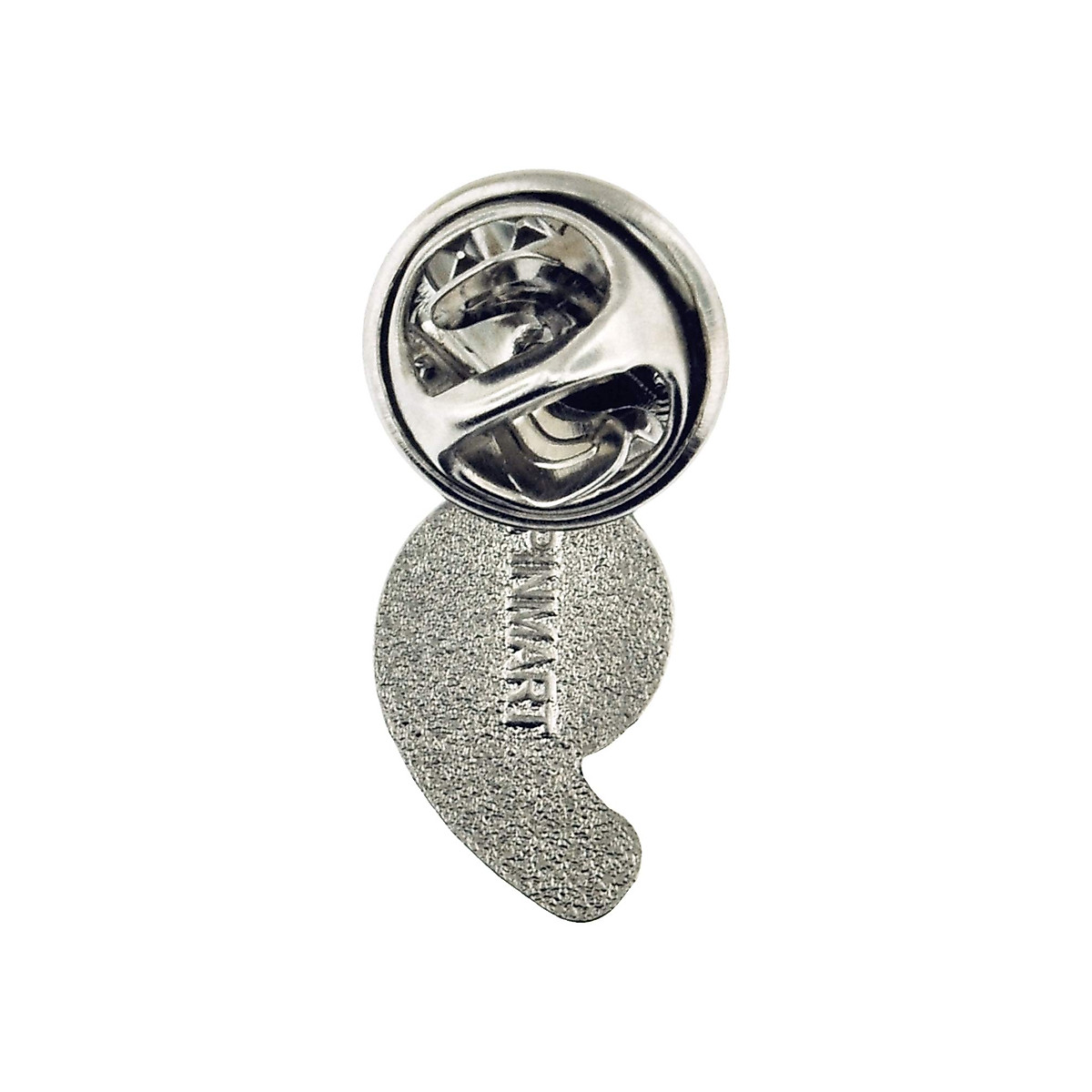 PinMart Semicolon Mental Health Awareness Pin – Silver Plated Black Enamal Lapel Pin for Suicide Awareness and Prevention - Secure Clutch Back for Hats, Scarves and Backpacks