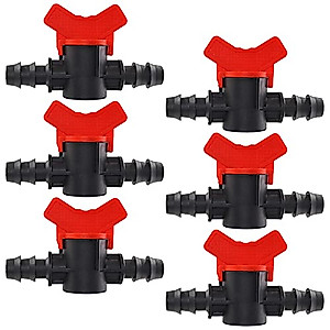 Moicstiy 6Pcs 1/2 Inch Drip Irrigation Switch Valve 16mm Ball Valve Shut-Off Switch Tubing Coupling Valve with Hose Barb for Agricultura Garden