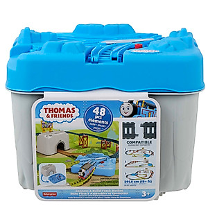 Thomas & Friends Toy Train Set TrackMaster Builder Bucket, 25 Track Pieces in a Storage Container for Preschool Pretend Play Kids Ages 3+ Years