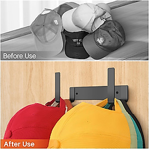 XQXA 1-Pack Hat Rack for Baseball Caps, Stainless Steel Hat Organizer for Baseball Cap, Hat Holder Storage, Hat Hanger Strong Adhesive/Wall Drilled for Door, Bedroom, Closet