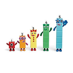 Learning Resources Numberblocks Friends One to Five, Official Collectible Toys, Includes Numberblocks One, Two, Three, Four and Five, Suitable for Display and with Posable Arms for Realistic Play