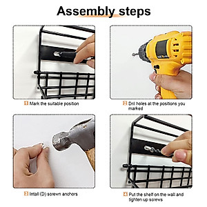 JULINE Power Tool Organizer, Garage Storage Drill Holder Wall Mount Garage Tool Organizers and Storage Power Tool Storage Rack Heavy Duty Floating Tool Shelf