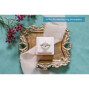 Vintage Small Gold Ring Dish, Birthday & Wedding Gifts for Women，Wedding Ring Tray - 5.3 x 4.5 inches