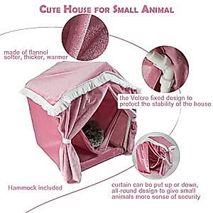 TTANFY Ferret Hideout Bed Extra Large Pink ,Washable, Guinea Pig Bed Small Animal Bed Hideout for Ferrets, Chinchillas, Dwarf