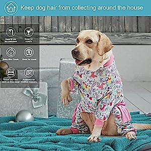 LovinPet Large Breed Dog Pajamas Onesie - Lightweight Stretchy Knit Dog Jammies, Unicorn Seafoam Print Dog PJ's, Large Dog Onesie, Pet PJ's/Large