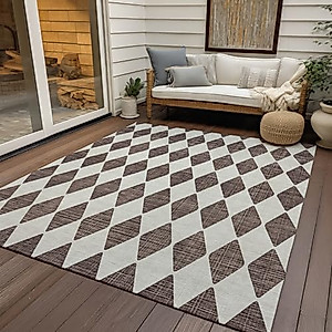 Addison Rugs Chantille ACN578 Brown 8' x 10' Indoor Outdoor Area Rug, Easy Clean, Machine Washable, Non Shedding, Bedroom, Living Room, Dining Room, Kitchen, Patio Rug