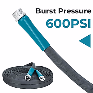 LINEX Garden Hose 50ft Flexible Water Hose, Heavy Duty, Lightweight and Kink-Free Garden Hoses with Aluminum Fittings