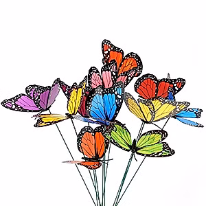 KINGLAKE Butterfly Garden Stakes Yard Planter Colorful Butterfly Garden Ornaments Decorations for Garden Patio Party Decorations 27 Pcs Set