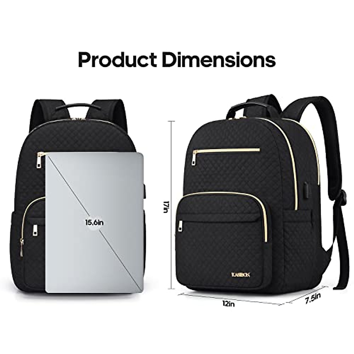 Laptop Backpack for Women, 15.6 Inch Travel Backpack for Women as Person Item Flight Approved, Waterproof Nurse Backpack, Computer Backpack Travel Bags Casual Daypacks for College, Business,Work