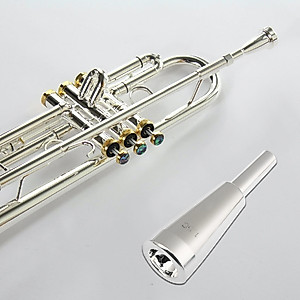 Mxfans 1.5 C Size Trumpet Mouthpiece Brass Silver-Plated Heavy Bullet Shape