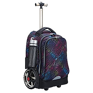 UNIKER Rolling Laptop Bag for 14 Inch,Travel Roller Bag Women,Wheeled Computer Bag,Wheeled Bookbag High School,Trolley School Bag,Cool Schoolbag with Big Wheels