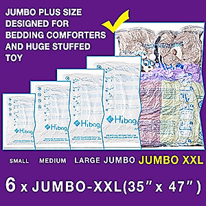 XXL Jumbo 47''X35'' Vacuum Storage Space Saver Bags Extra Large for Blanket, Bedding, Comforters and Huge Stuffed Toy (4 Pack)
