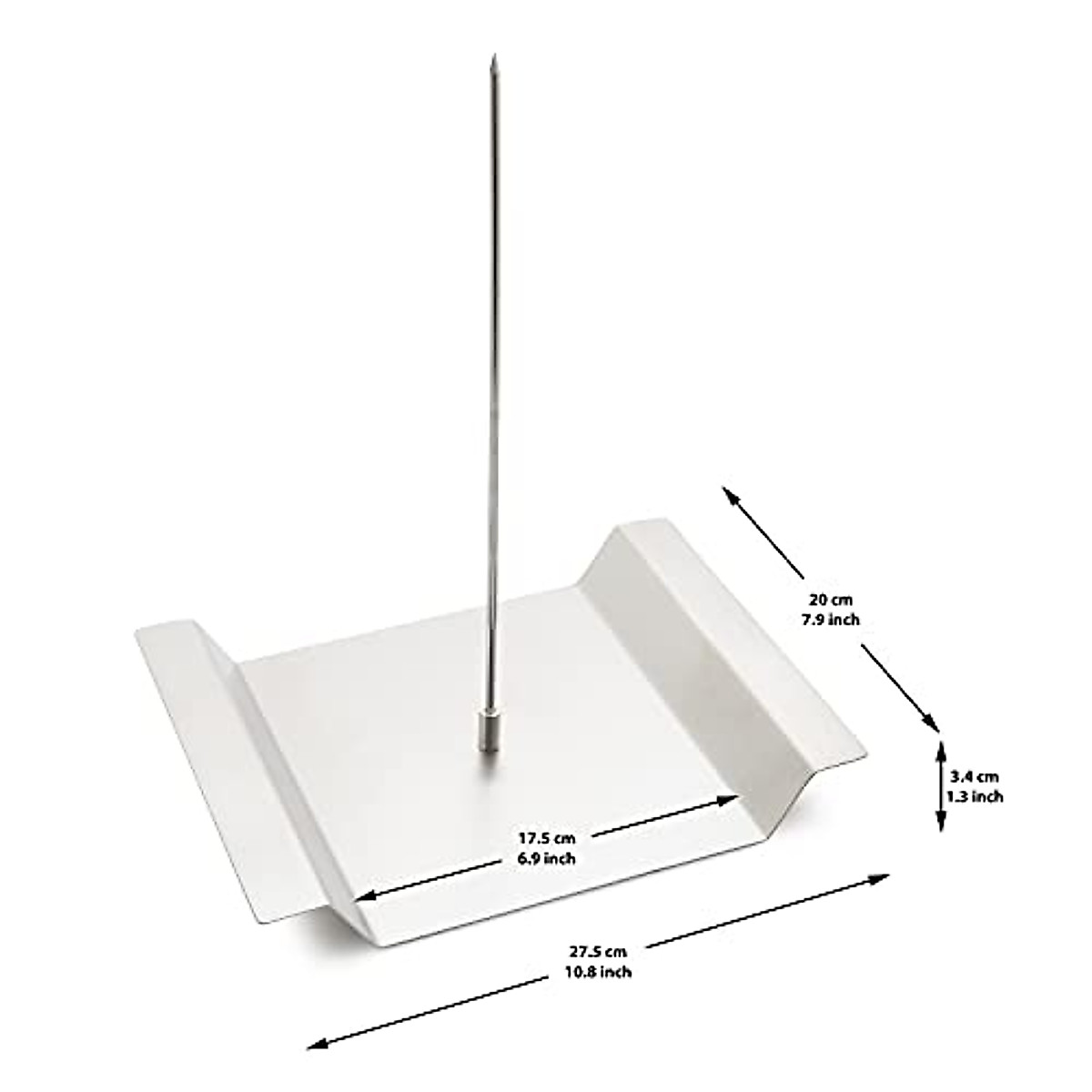 Rossbright Skewer Hack for BBQ - 3 Stick Sizes - Stainless Steel Stand for Upright, Vertical Grilling - Ideal Holder for Brazilian Meats, Gaucho Style, Chicken, Steak - Complete with Basting Brush