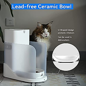 CATLINK Automatic Cat Feeder, Health Report for Cats, 3.5L Capacity WiFi Enabled Smart Cat Feeder, App Control, Portion Control, Multi-cat Identification, Timed Cat Food Feeder with Ceramic Bowl