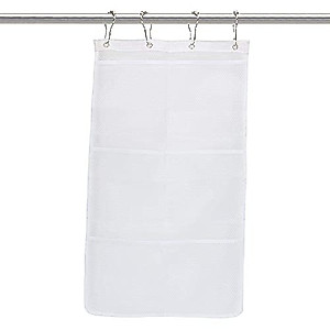 Hanging Mesh Bath Quick Dry Hanging Caddy Bath Organizer Hang on Shower Curtain Mesh Shower Caddy Space Saver(Clip Hook)