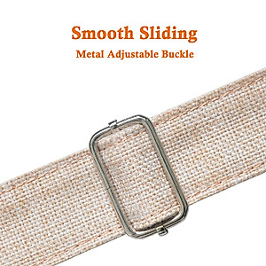 Farcaya Ukulele Strap for Soprano Concert Tenor Baritone Uke Mandolins Banjos Cotton Soft Cotton Linen Style with Picks Locks Buttons End Pins Musical Instrument Accerssories (Beige)