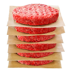 GeeRic GeeRic Patty Paper 500 Pcs, Unbleached Parchment Paper 7 * 7 inch, Pre-Cut Non-Stick Square Wax Burger Paper for Separate Burgers Cookies Reusable 500 Count Kraft