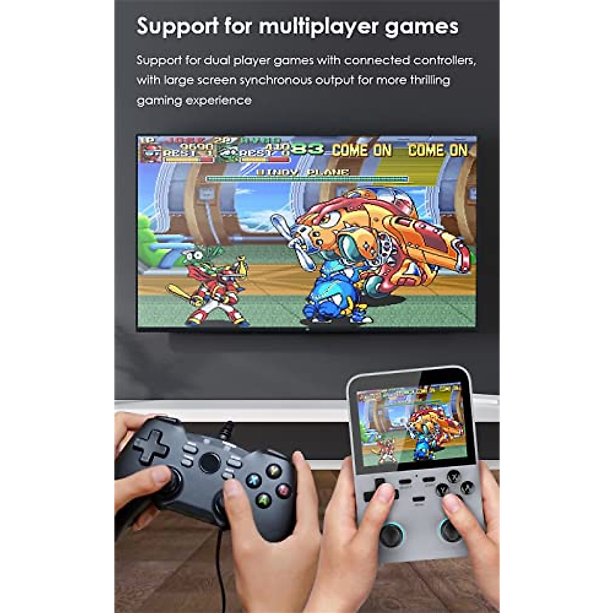 EQUITARE D007 Handheld Game Console Support Linux, Built in 10000+ Classic Games, 3.5 Inch IPS Screen Handheld Console with 3D Joystick, WiFi Retro Handheld Game Console Support TF Card(Silver)