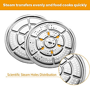 PETSITE 3-Tier Stainless Steel Steamer Pot, 11" Multi-Layer Cooking Pot, Steam Pot with Handles & Tempered Glass Lid, Steamer for Cooking