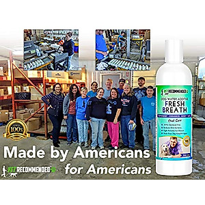 Vet Recommended Dog Breath Freshener Water Additive for Pet Dental Care - All Natural - Works to Solve The Cause of Bad Dog Breath. Add to Pet's Drinking Water - Made in USA (16oz/473ml)