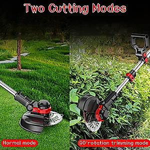 Mrzneaoch Battery Powered Weed Eater Newly Upgraded 8-Inch Blade Grass Trimmer for Lawn Trimmingtwigsbrush Cutting（Black）