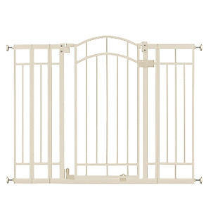 Summer Infant Multi-Use Decorative Extra Tall Safety Pet and Baby Gate,28.5'-48' Wide, 36' Tall,Pressure or Hardware Mounted, Install on Wall or Banister in Doorway or Stairway,Auto Close Door -Beige