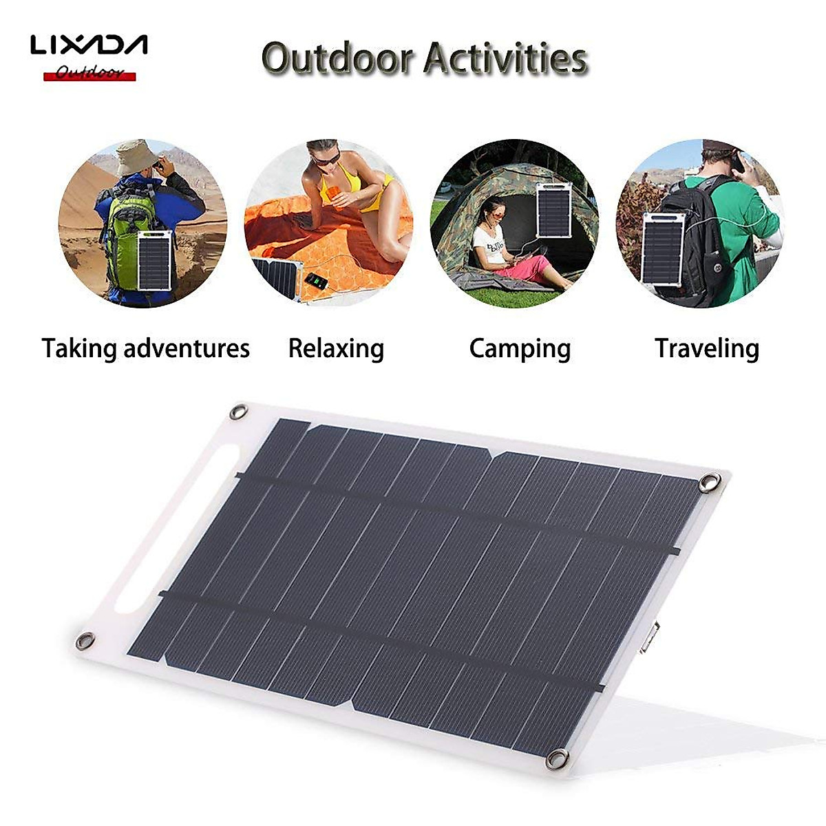 Solar Panel Charger USB Port Portable High Power Paper Shaped Monocrystalline Silicon for Cell Phone Camping Hiking Travel