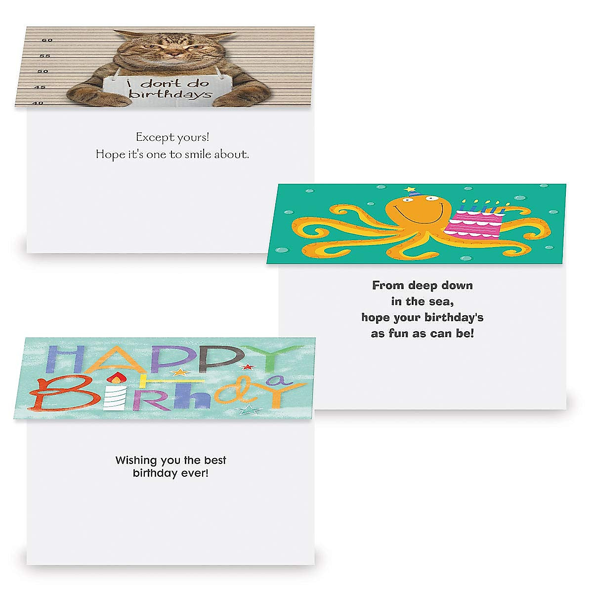 Mega Happy Birthday Greeting Card Value Pack – Set of 36 (18 Designs), Large 5 x 7 inches, Envelopes Included, by Current