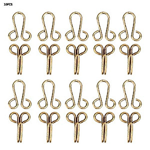 Sheens 10Set 28MM/1.1in Covered Hook & Eye Closures for Bra and Clothing Over Coat Underwear(Bronze)