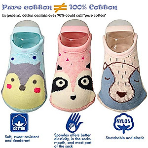 MOLUMIX Baby Anti Slip Grips Animal Socks 8-36 Months, Toddler Non Slip Floor Socks for Girls and Boys 6 Pairs