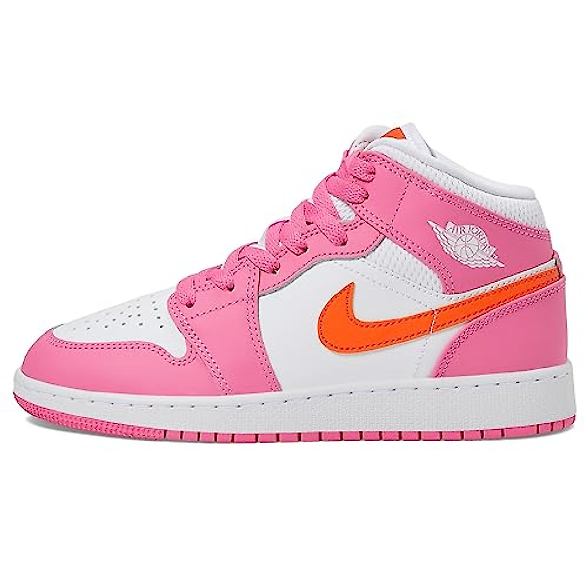 Jordan Boy's Air Jordan 1 Mid (Big Kid) Pinksicle/Safety Orange/White 6.5 Big Kid M