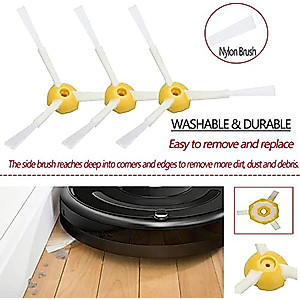 ECOMAID Replacement Parts Kit Compatible for iRobot Roomba 675 677 671 655 645,3 Bristle,8 Filters,8 Side Brush and Flexible Beater Brush,Cleaning Tool and Screw