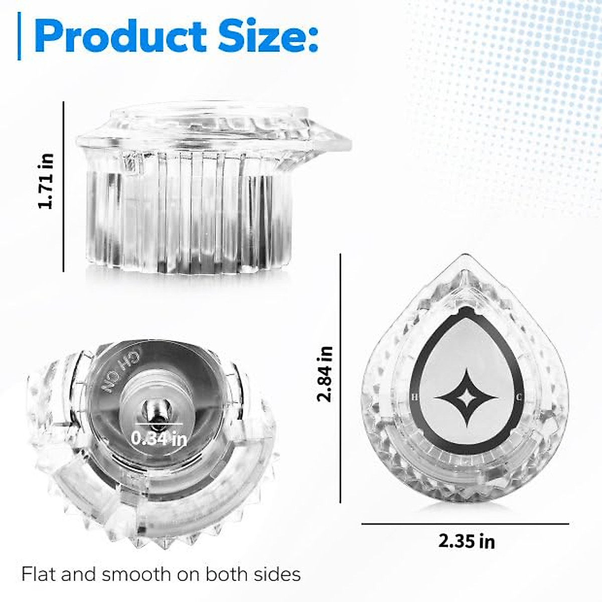 Shower Handle Replacement Knob 100710 for Moen Posi-Temp One-Handle Tub and Shower Faucet, Shower Replacement Parts White Faucet Handles and Chrome Knob Insert