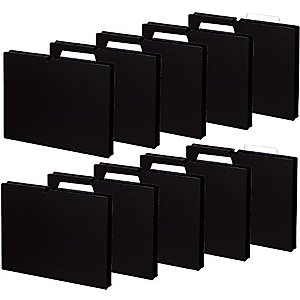 Kokuyo NEOS A4 File Folders, 1.2 Inches (30 mm) Depth, 3 Side Binding PP Type with A Customizable Tab, 10 Pack of Black, Japan Import (A4P-NEF30DX10)