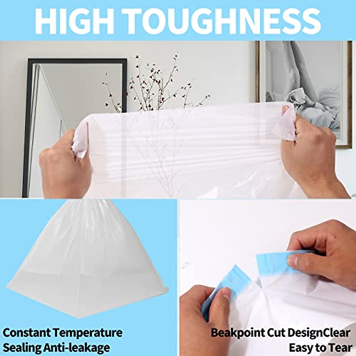 Small garbage bag, 4 Gallon Drawstring Trash Bags Ultra thick small Garbage bags bin liners for bathrooms, kitchens, bedrooms, living rooms and offices. (2 Golls/40 PCS)