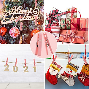 60 Baby Shower Clothespin Games Mini Clothes Pins 1.4 inch for Party Decorations (Pink)