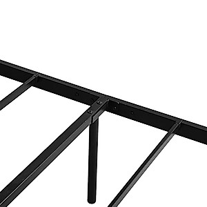 DORAFAIR Full Size Metal Bed Frame with Headboard Footboard Storage Heavy Duty Steel Slats Black Platform Bed Base Mattress Foundation No Box Spring