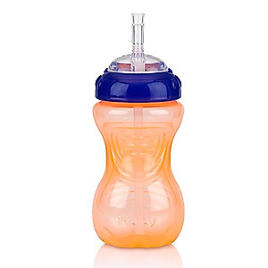 Nuby No-Spill Sippy Cup with Flex Straw - (3-Pack) 10-Ounce Bottles - Sippy Cups for Toddlers 12+ Months - Neutral Color Training Cups for Toddlers