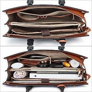 BOSTANTEN Briefcase for Women 15.6 Inch Genuine Leather Laptop Briefcase Shoulder Work Tote Bag Purse