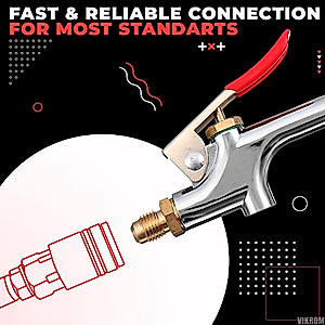 Air Compressor Hose Nozzle Heavy Duty - Air Nozzle for Air Compressor Blower Nozzle Cleaning Kit Stainless Steel Air Hose Metal Nozzle - Metal Pistol Nozzle Blow Gun for Compressor Hose Sprayer Nozzle