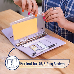 Mr. Pen- A6 Binder Pockets, 8 Pack, 6 Holes, A6 Binder Inserts, A6 Binder Cash Envelopes, Clear Cash Envelopes, Zipper Envelopes, A6 Binder Envelopes, Clear Zipper Pouches for Binders, A6 Zipper Pouch