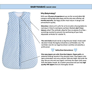 BABYINABAG Warm 2.5 Tog Quilted Winter Model Baby Sleeping Bag and Sack, Plush Minky Dot for Infants and Toddlers (Small (3 - 11 mos))