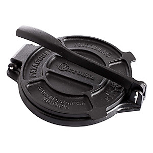 Victoria 6.5 Inch Cast Iron Tortilla Press. Tortilla Maker, Flour Tortilla press, Rotis Press, Dough Press, Pataconera Seasoned with Flaxeed Oil