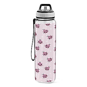 Fustylead Cute Ladybug 32 oz Tritan Water Bottle with Straw, Leakproof and BPA-Free Sport Water Bottle for Fitness, Gym & Outdoor