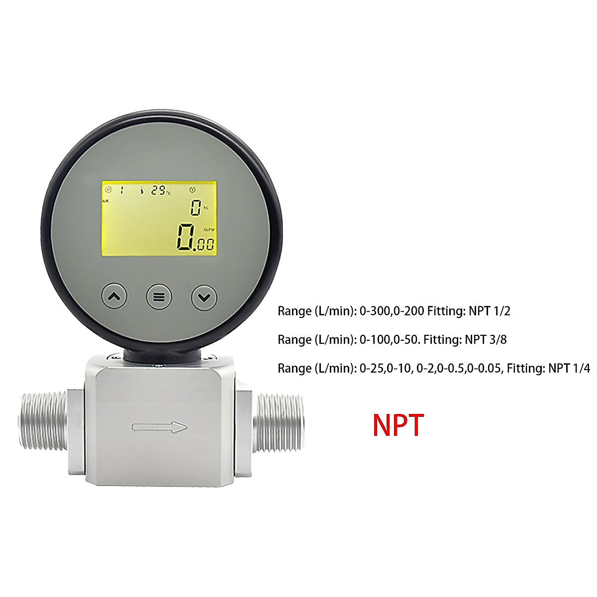 AMS2106 Digital Display Gas Mass Flow Meter Special for Carbon Dioxide CO2 (0～500mL/min)