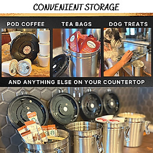 Sippin’It Coffee Canister Medium – Coffee Storage Container Airtight for Fresher Beans and Grounds – Date Tracker, CO2 Release valve and bonus spoon