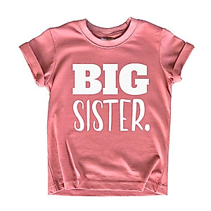 Big Sister Shirt Big Sister Announcement Toddler Shirts Promoted to Girls Outfit (White on Mauve, 3 Years)