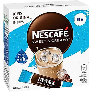 Nescafe Sweet & Creamy Iced Coffee, Instant Coffee Sachets, 16x16g {Imported from Canada}