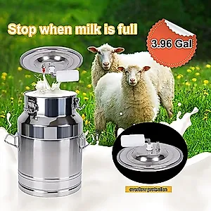 NAOEDEAH Electric Goat Milking Machine for Goat Milker 15L Pulsating Automatic Portable Goats Milking Machine Electric Plug-in Adjustable Powerful Pulsation Vacuum Milker Machine (15L for Goat)