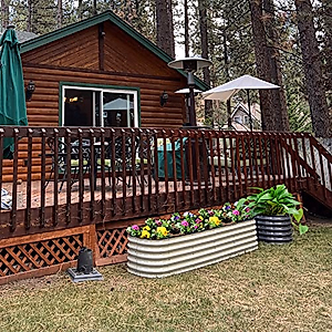 CDEN Aluzinc Raised Garden Bed Kit,Planter Raised Bed,17" Tall,9 in 1 Series for Flowers、Vegetables、Fruites（Starry Grey）.